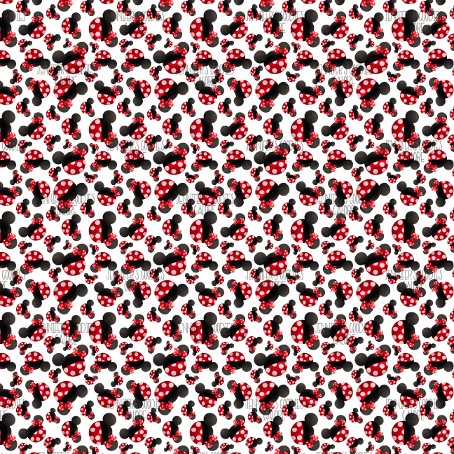 8x11", Minnie Synthetic Leather, Custom Printed Leather, Minnie Mouse ...