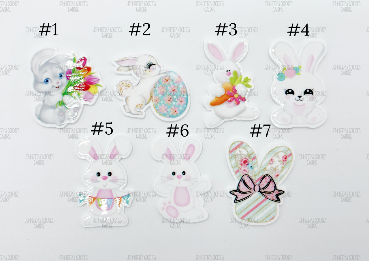 Easter Bunny Resins, Planar Resins, Cabochons, Flat Back, Bunny,Happy ...
