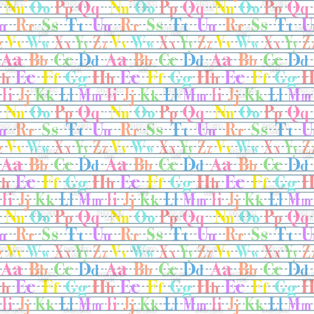 8x11", ABC Synthetic Leather, School Leather, Custom Printed, Pastel ...