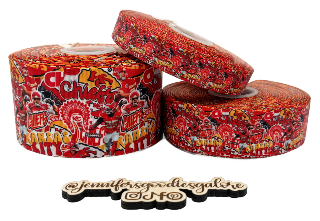 KC Chiefs Ribbon, Sports Ribbon, Superbowl Ribbon, NFL Ribbon, Chiefs ...