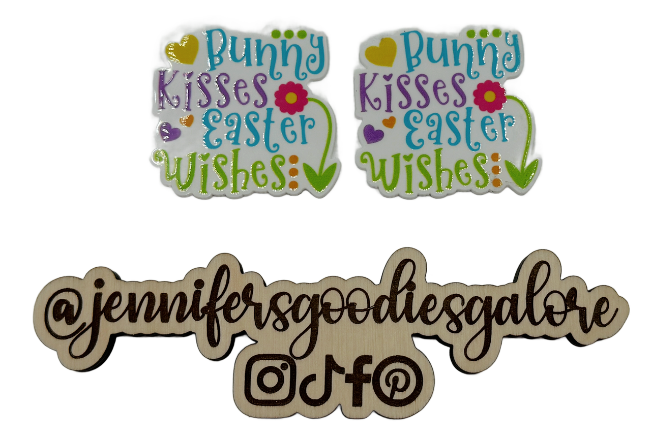 Bunny Kisses Easter Wishes Resins, Easter Resin, Holiday Resins, Badge ...