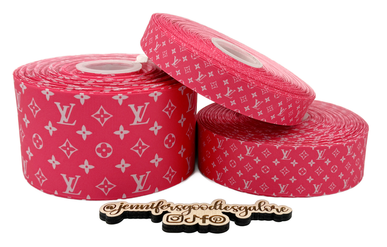 Designer Ribbon, LV Ribbon, Louis Ribbon, Vuitton Ribbon, PINK SHERBET ...