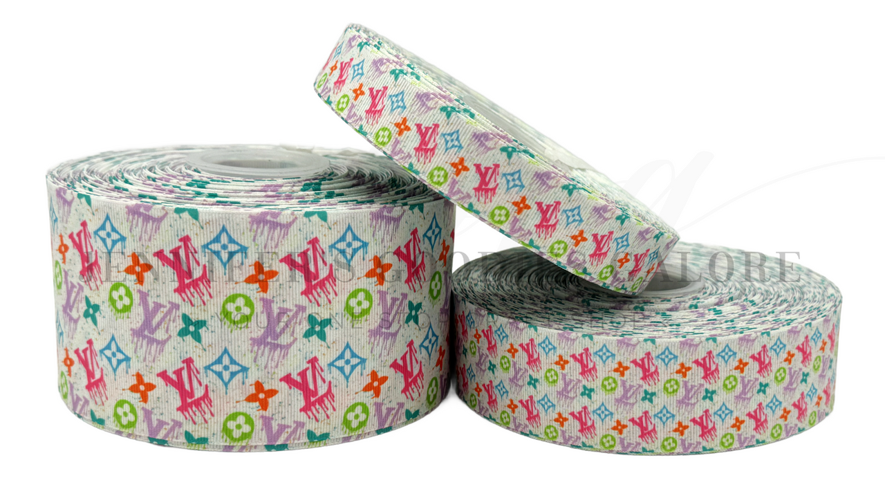 Designer LV Ribbon, LV Drip Ribbon, Louis Ribbon, Sunset Mirage LV ...