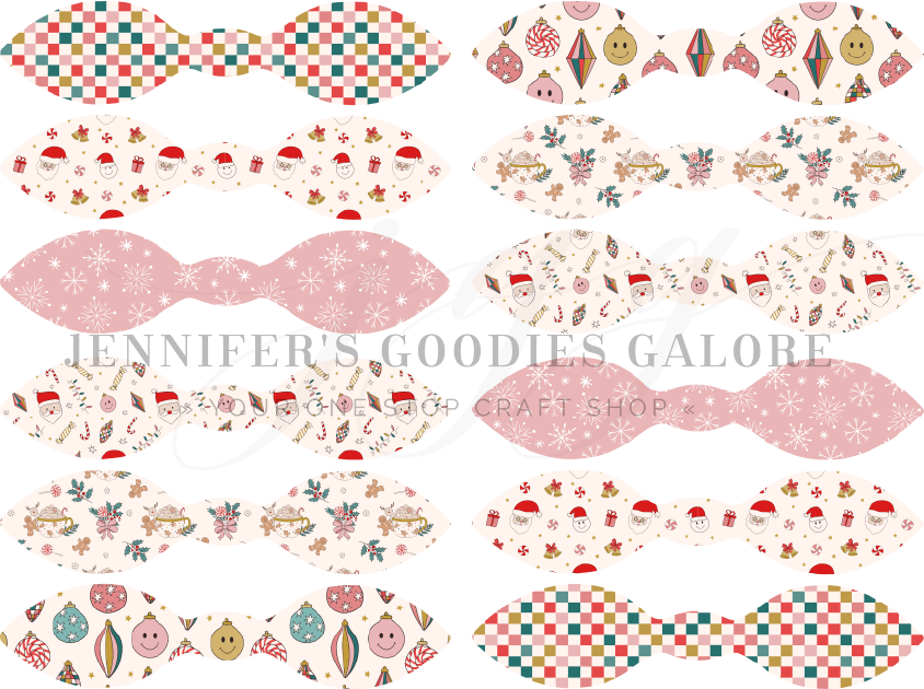 9x12", Christmas Leather, Hand-Cut, Top-Knot, DIY Top Knot Bows, Retro ...