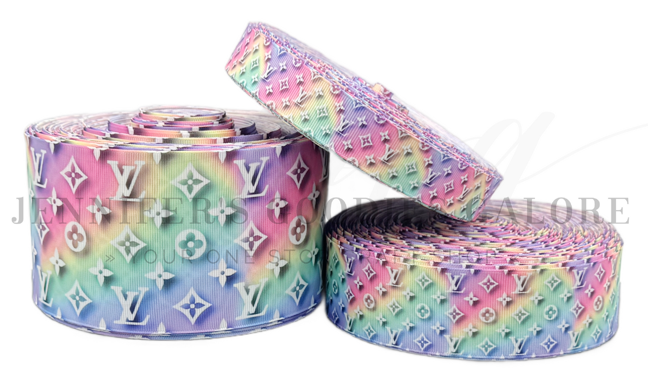 Designer LV Ribbon, Pastel Ombre LV Ribbon, Louis Ribbon, Fashion ...