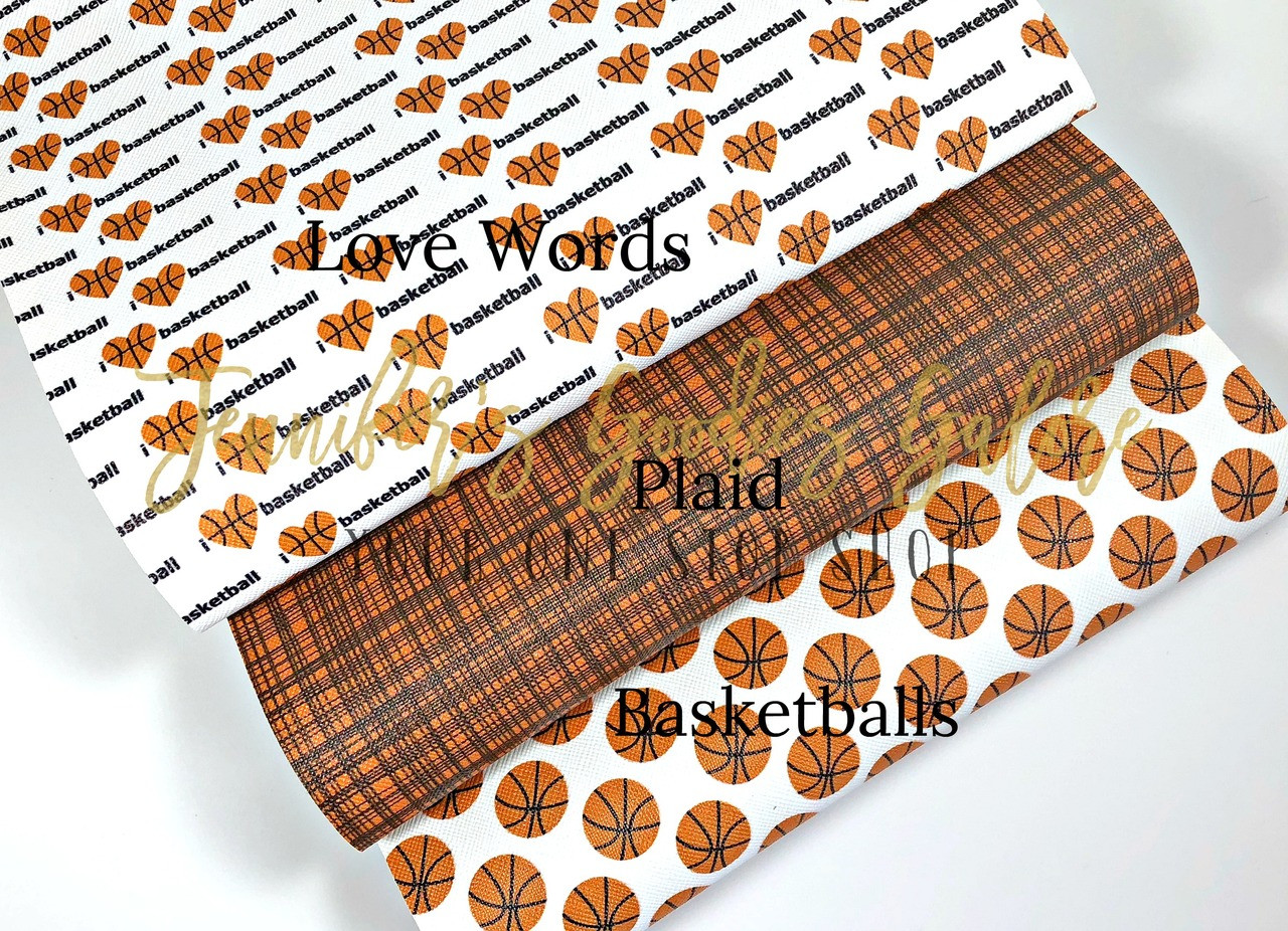 8x11", Basketball Leather, I Love Basketball , Custom Print Synthetic ...