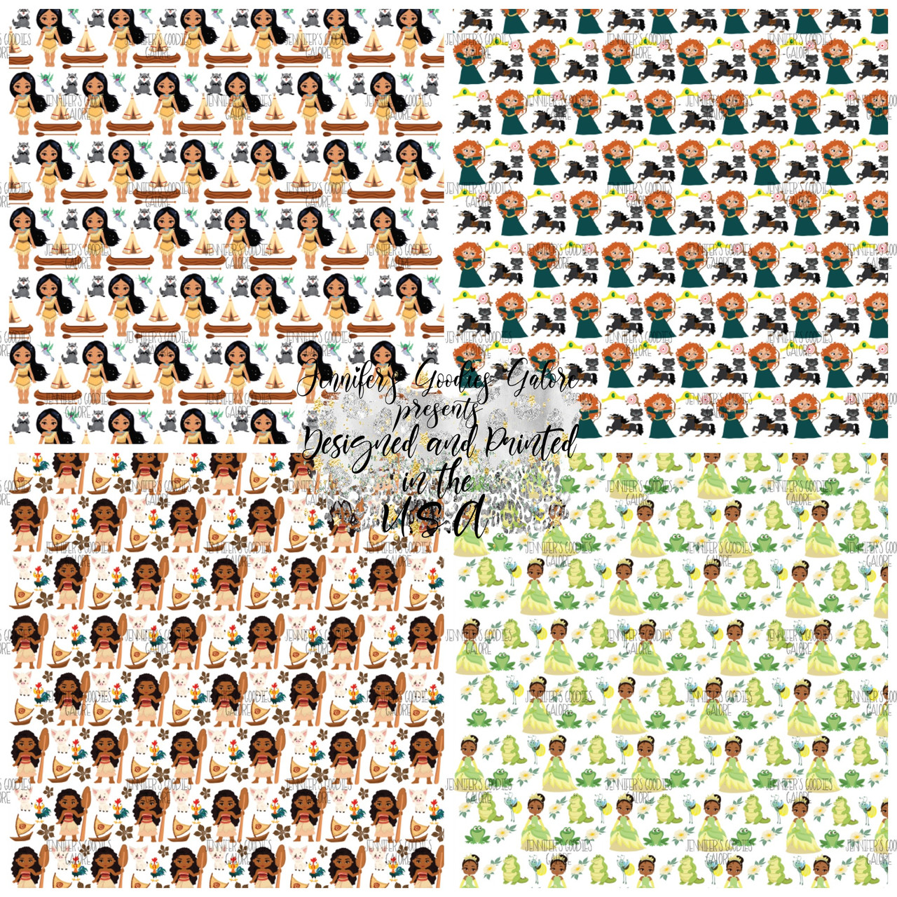 8x12 Princess Synthetic Leather Custom Leather Sheets Pocahontas