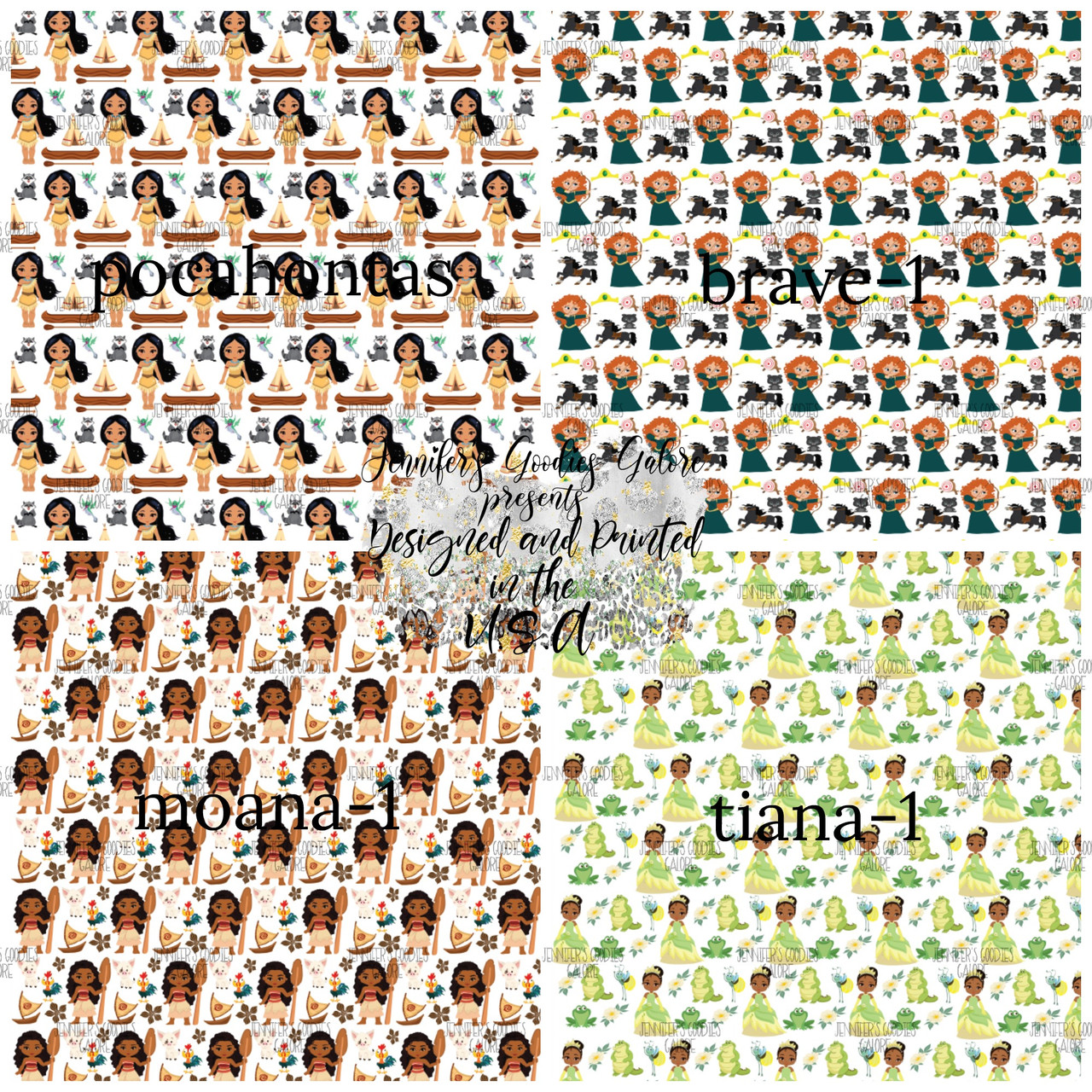 8x12 Princess Synthetic Leather Custom Leather Sheets Pocahontas