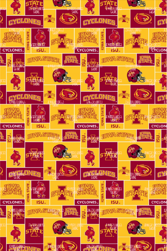 8x12", Football Fabric, Iowa State Synthetic Leather, Cyclones Leather ...