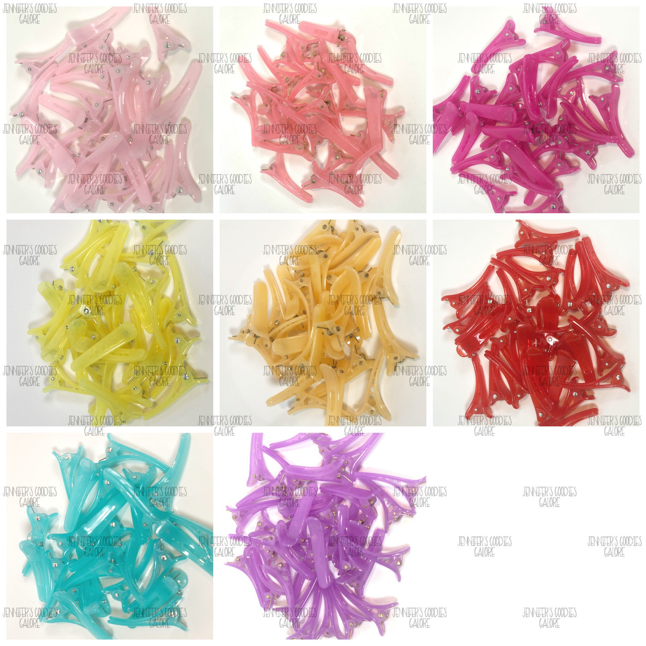 Pool Bow Clips, PLASTIC Translucent Alligator Clips with Teeth- Plastic ...