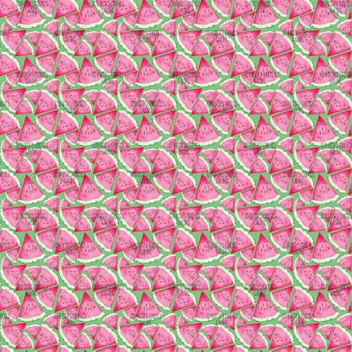 8x11", Watermelon Leather, Custom Printed Leather, Watermelon on Green ...