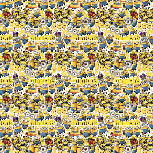 8x11", Minions Synthetic Leather, Custom Leather Sheets, Cartoon ...