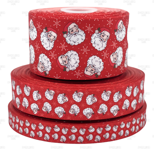 Christmas Ribbon, Santa Ribbon, Red Ribbon, Santa Claus Ribbon, Holiday ...