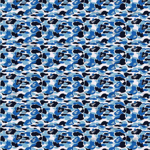 9x12", Bape Synthetic Leather, Custom Leather Sheets, Blue Camo Leather ...