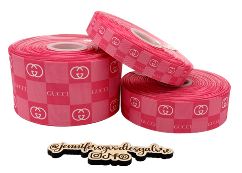 Gucci Ribbon, Boujee Ribbon, Checkered Gucci Ribbon, PINK SHERBET ...