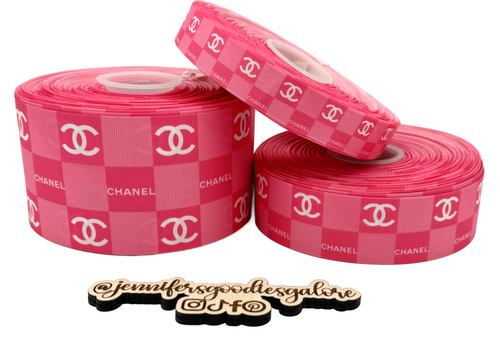 Chanel Ribbon, Boujee Ribbon, Checkered Chanel Ribbon, PINK SHERBET ...