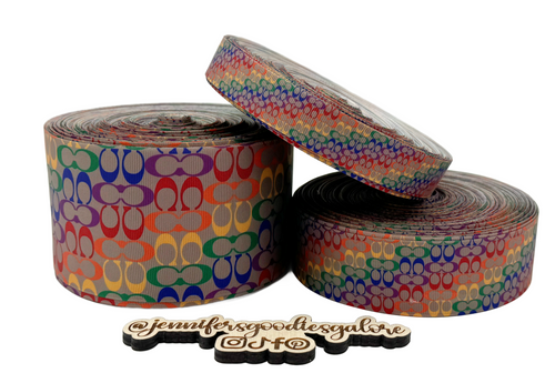 Fashion Designer Ribbon, Coach Ribbon, Rainbow & Brown Coffee Ribbon ...