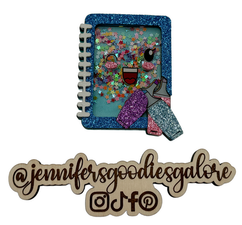 Notebook Die Cut Shakers, Glitter Shaker Pattern, School Flat Back ...