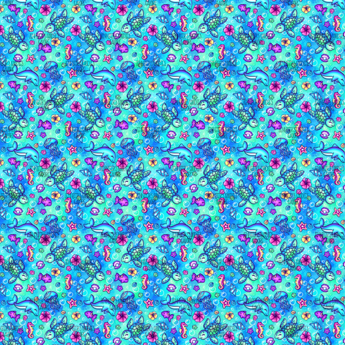 (blueseaanimals) 9x12", Ocean Animals Synthetic Leather, Custom Printed ...