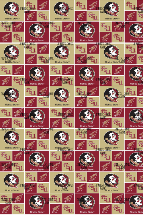 8x12", Football Fabric, Florida State Synthetic Leather, Florida ...