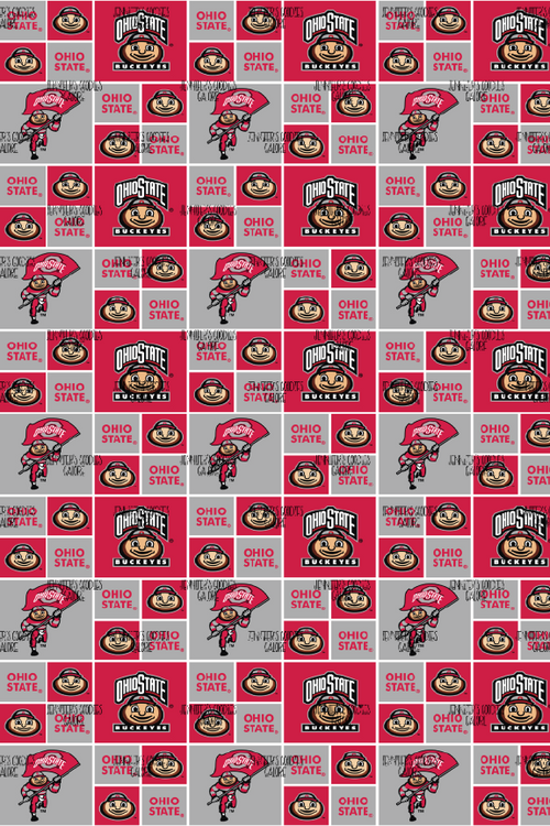 8x12", Football Fabric, Ohio State Synthetic Leather, Buckeyes Leather ...