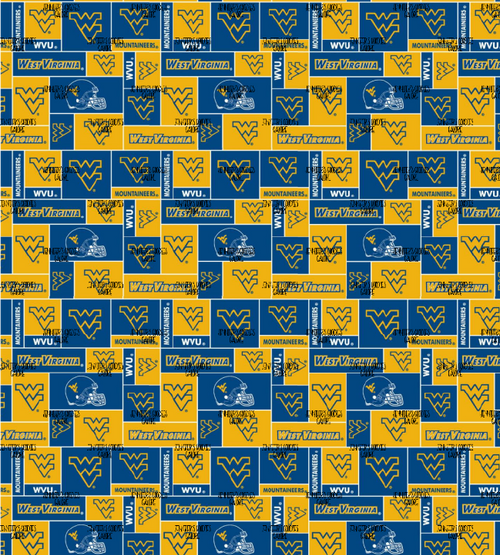8x12", Football Fabric, West Virginia Synthetic Leather, Mountaineers ...