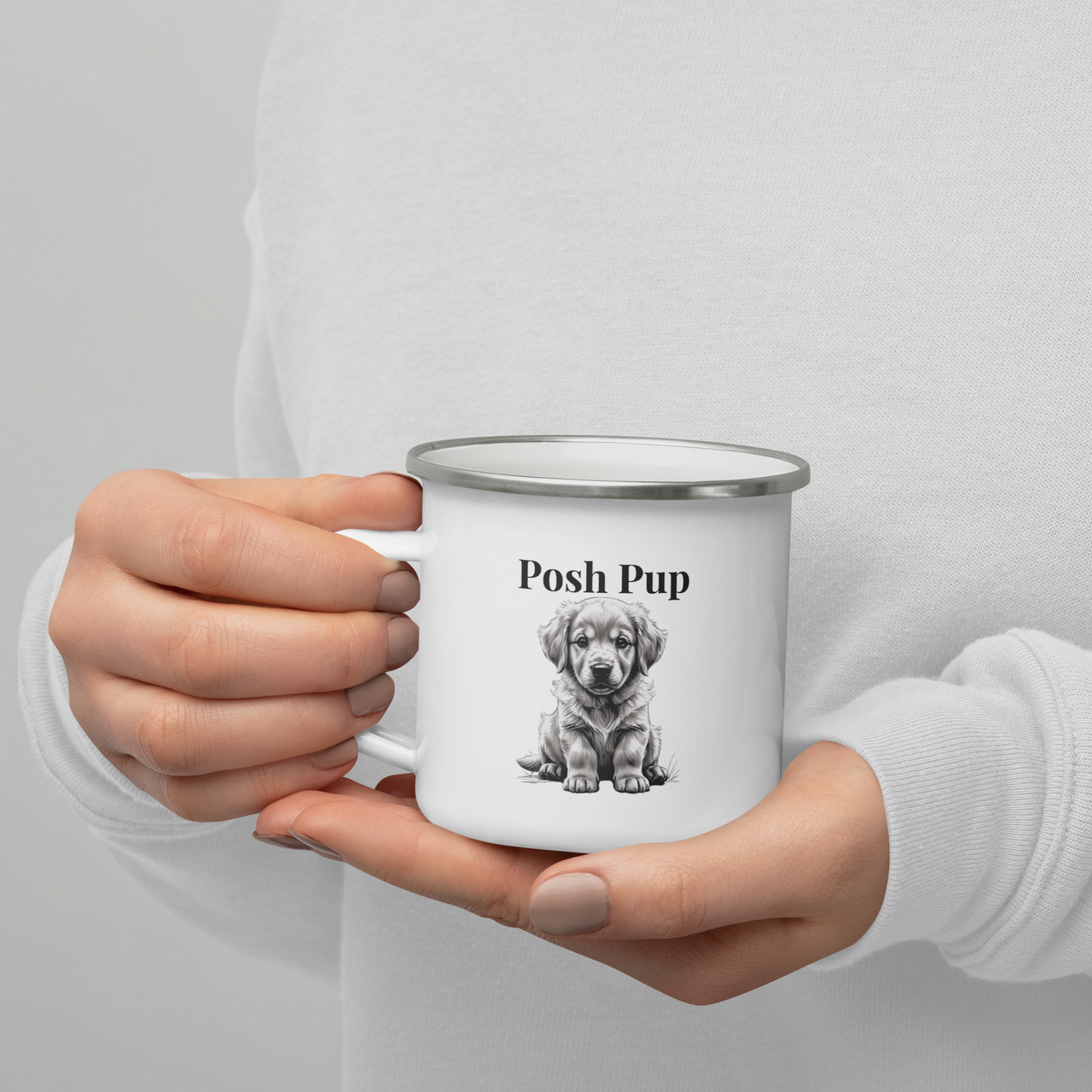 Enamel Camper Mug 12oz – Posh Pup Golden Retriever - K9AT – Designed ...