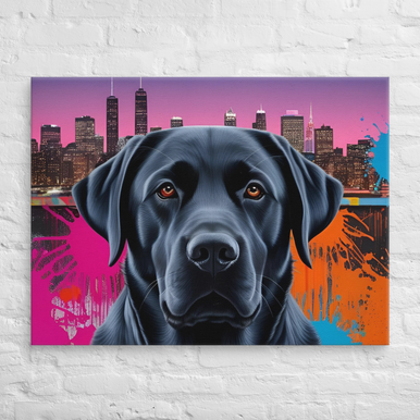 City Pulse – Black Labrador – Landscape Canvas Print - K9AT – Designed for dogs. Made for their ...