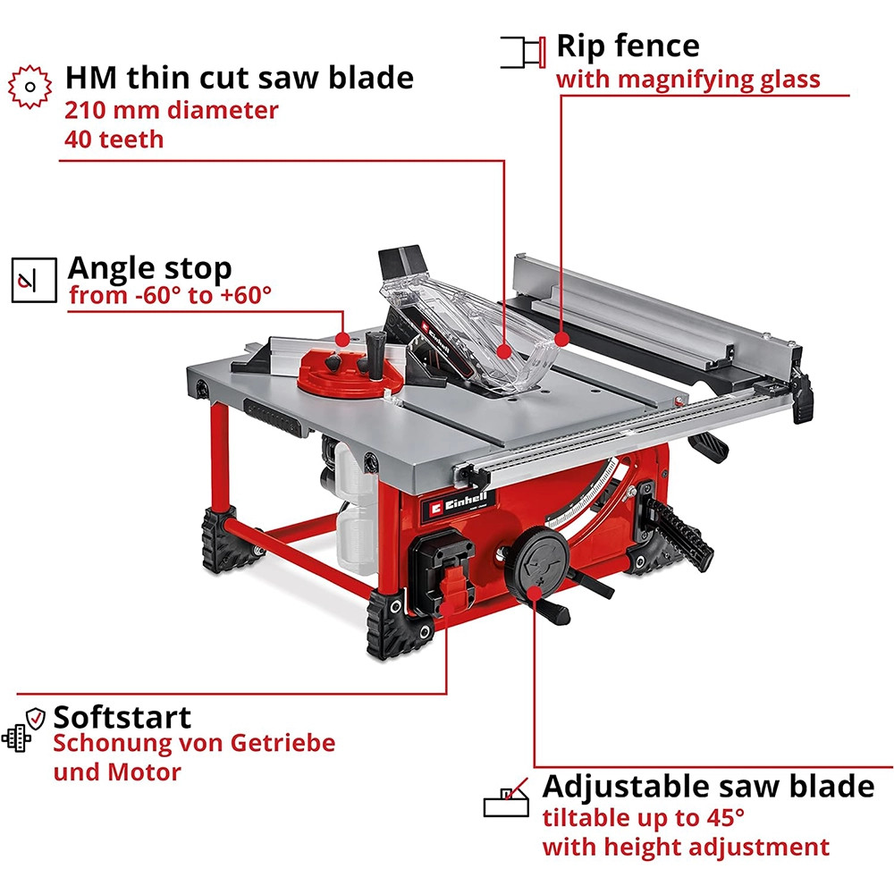 Einhell TE-TS 36/210 Li-Solo 36V (Twin 18V) 210mm Table Saw | Einhell ...
