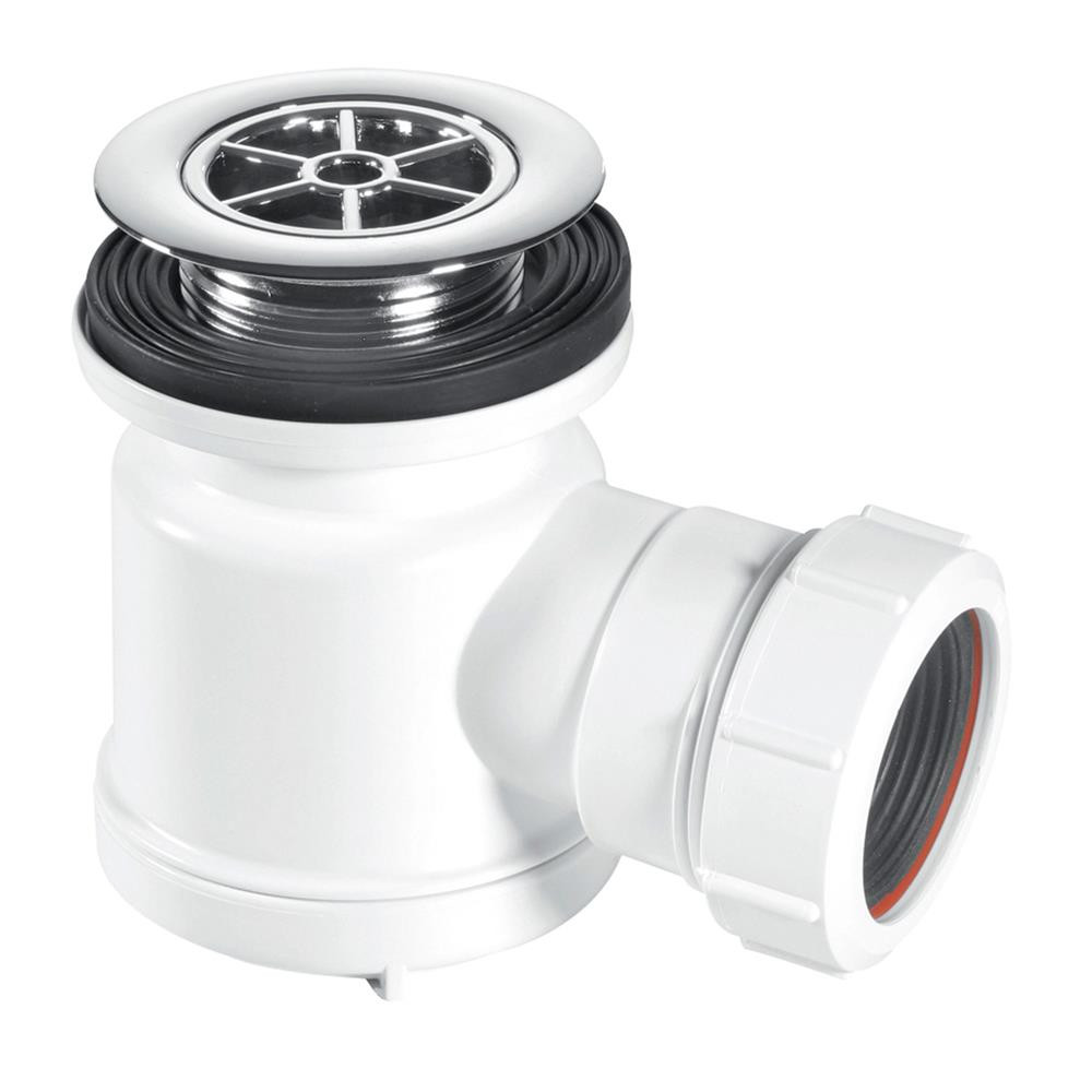 McAlpine 1 1/2'' x 19mm Seal Shower Trap - 70mm CP Plastic Flange ...