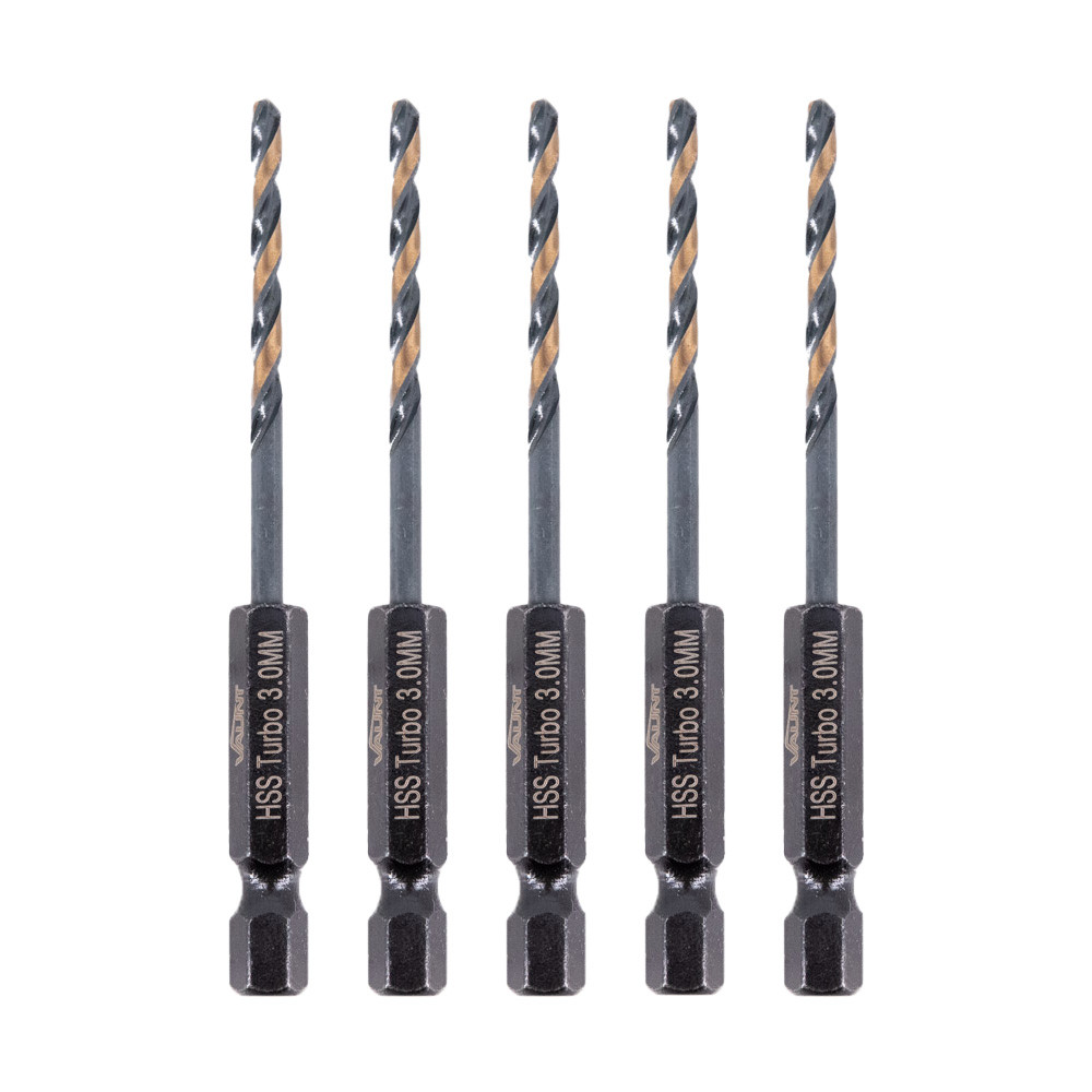 Vaunt 3.0mm 1/4'' Hex Shank HSS M2 Turbo Drill Bits - Pack of 5 | Vaunt ...
