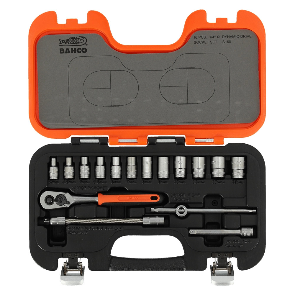 Bahco 16 Piece 1/4" Sq. Socket Set | Bahco Socket Sets | ITS.co.uk