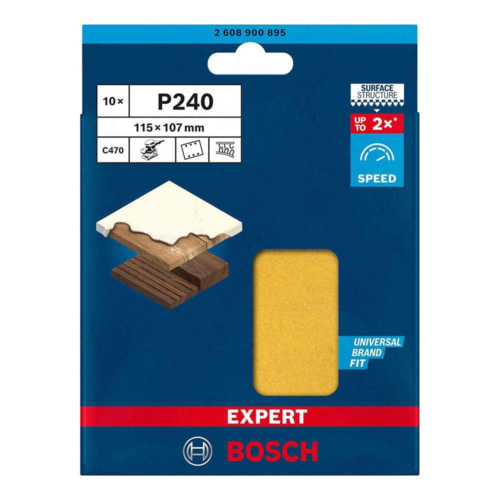 Bosch EXPERT 115mm x 107mm 240G C470 Orbital Sanding Sheets - Pack of ...