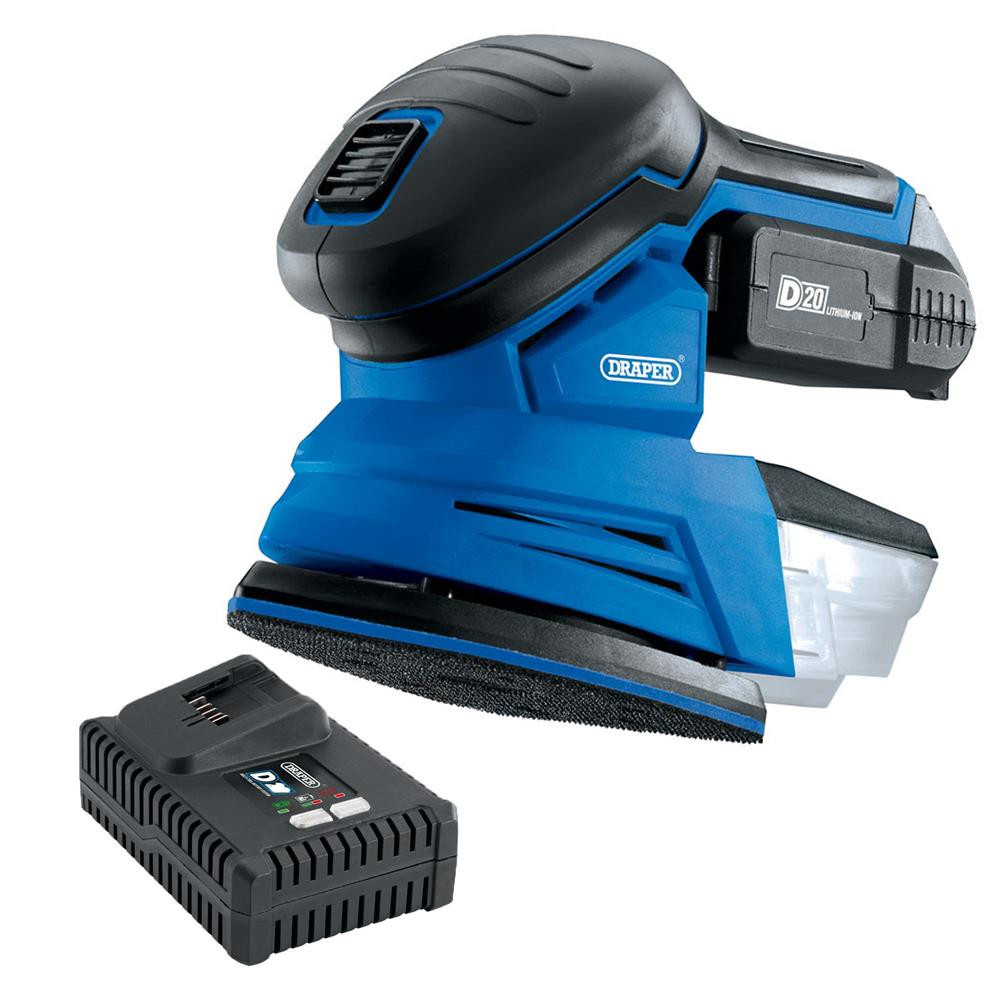 Draper 608 D20 Tri-Base (Detail Sander) with 1 x 2.0Ah Battery & Charger