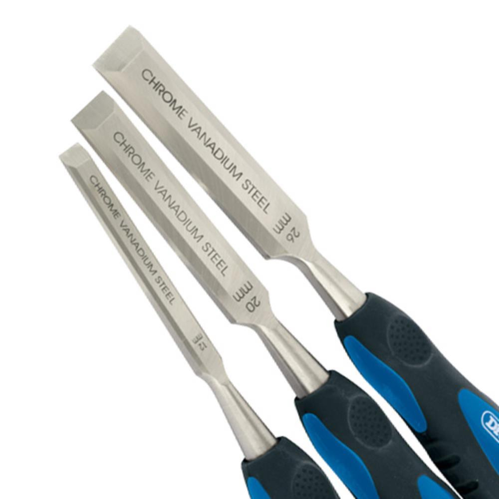 Draper 3 Piece Soft Grip Bevel Edge Wood Chisel Set - ITS