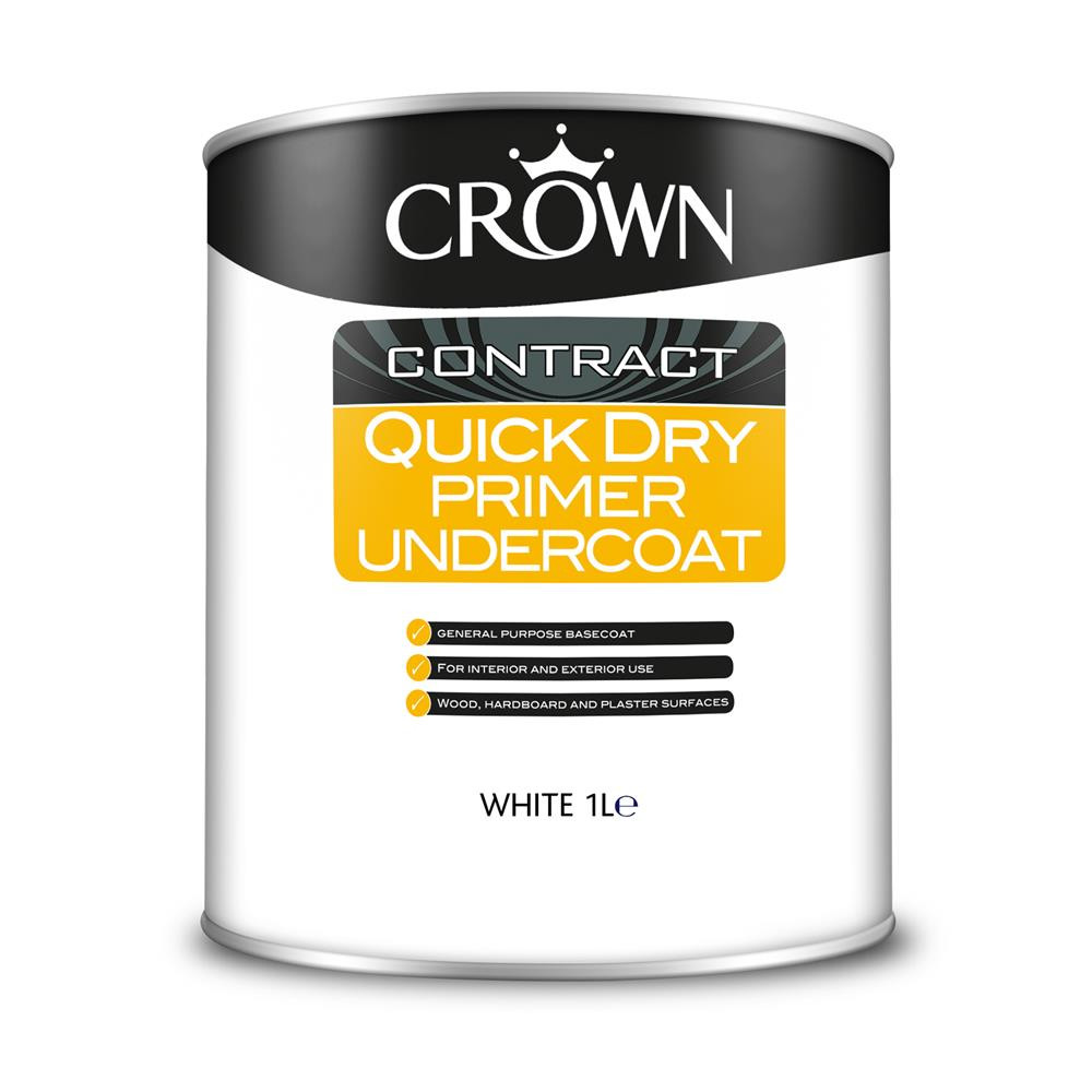 Crown Quick Dry Primer Undercoat White - 1L