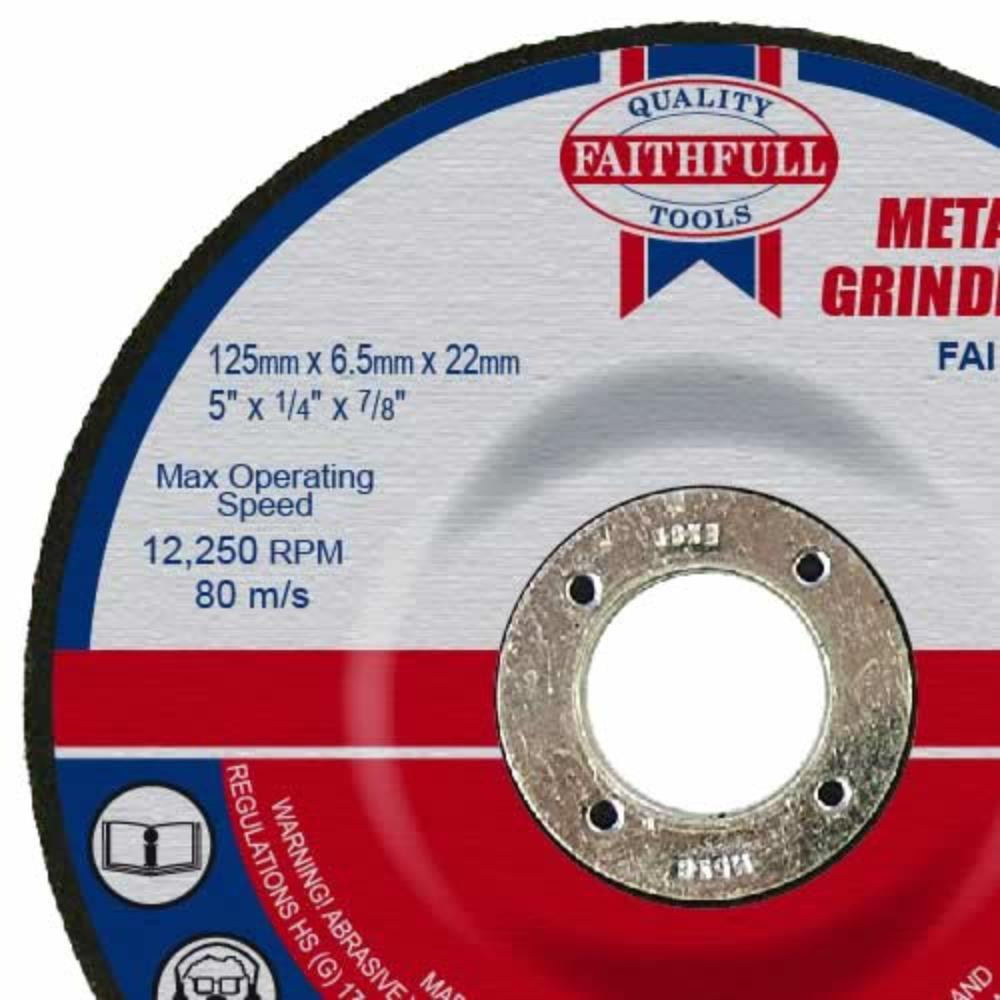 Depressed Centre Metal Grinding Disc 125 x 6.5 x 22mm - ITS