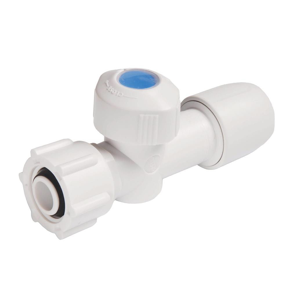 Hep20 15mm x 1/2'' Straight Service Valve White | Hep20 Push Fit | ITS ...