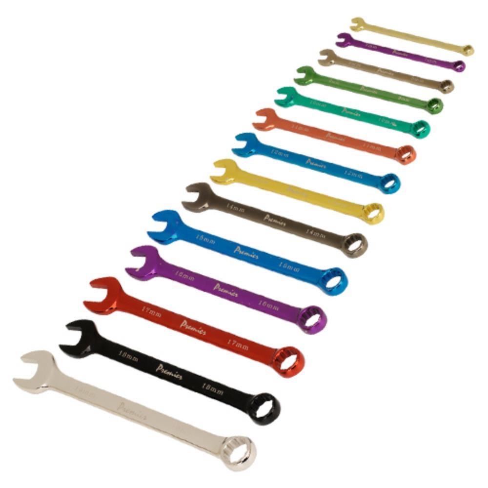 Sealey Combination Spanner Set 14pc Multi-Coloured Metric