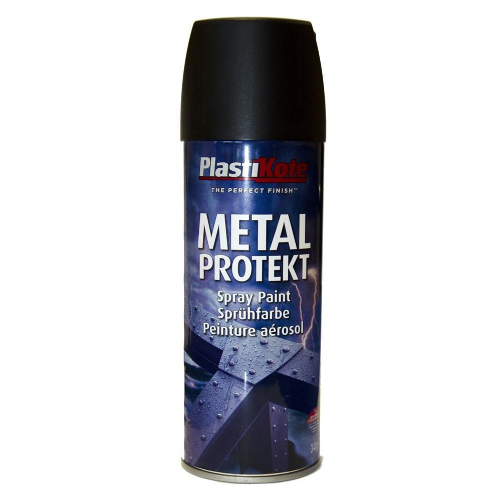 Plastikote Metal Protekt Spray Paint 400ml Matt Black | ITS.co.uk|
