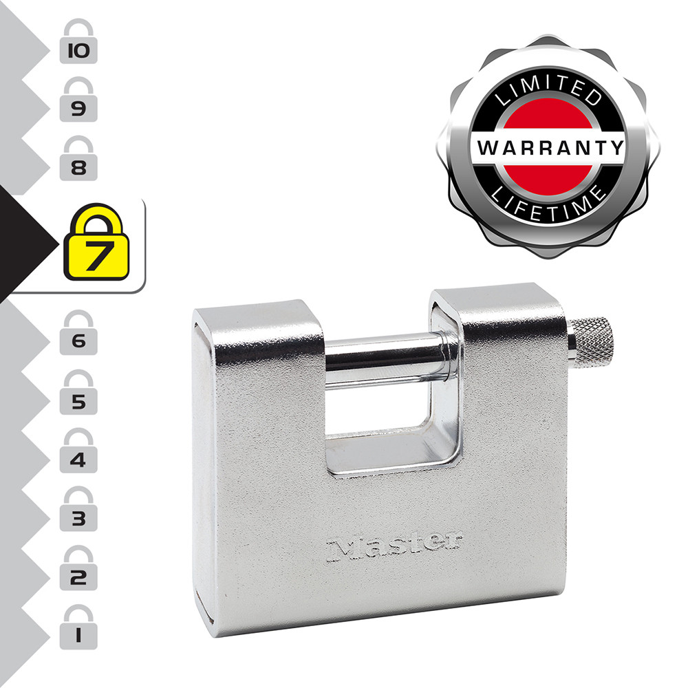 Master Lock 80mm Padlock with chrome plated hardened steel shell ...