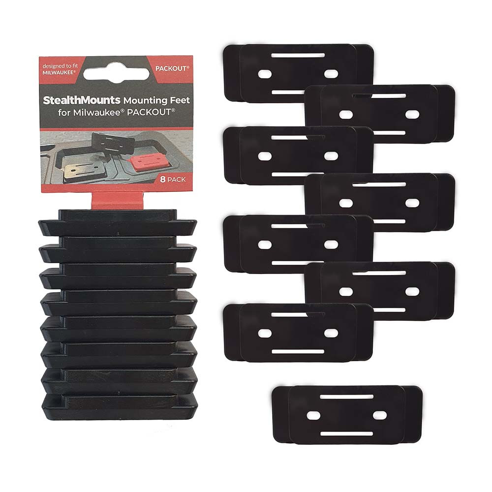 StealthMounts BLACK Milwaukee PACKOUT Mounting Feet - Pack of 8 ...