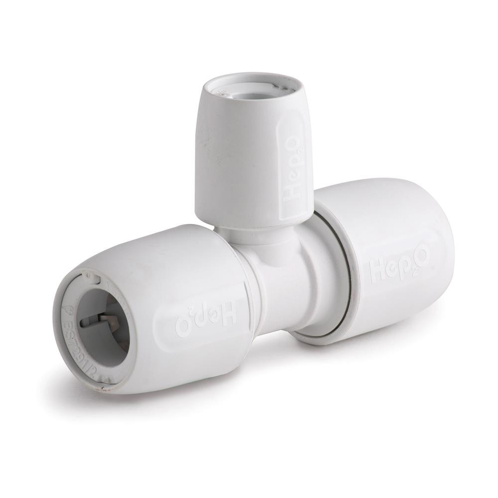 Hep20 15mm x 10mm 90° Branch Reduced Tee White | Hep20 Push Fit | ITS.co.uk