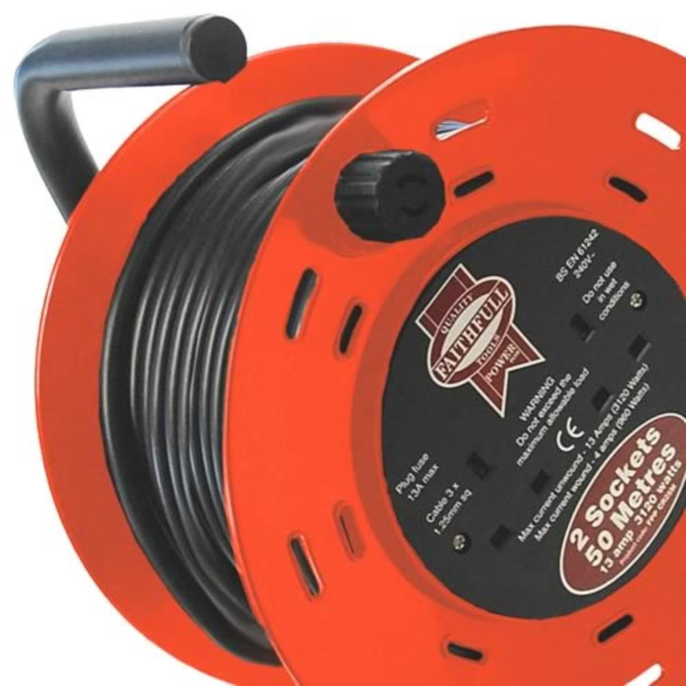240v 50m Open Drum Cable Reel - ITS