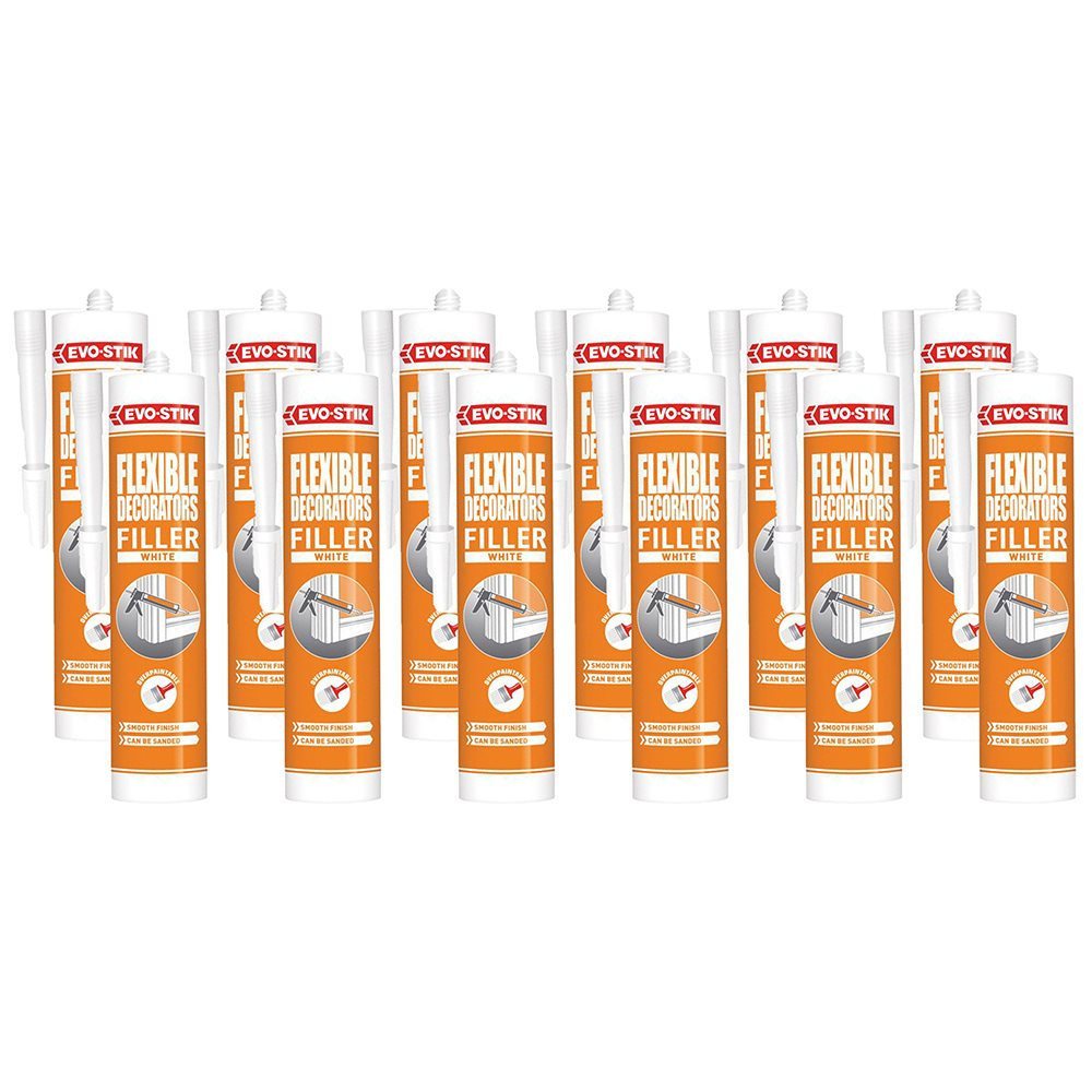 Evo-Stik EVO-STIK Decorators Flexible Acrylic Filler - White 310ml Box ...