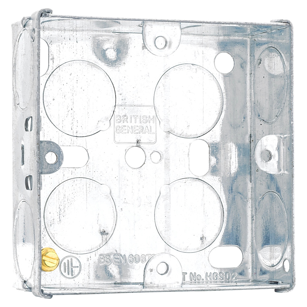 BG Metal Knockout Box 1 Gang 25mm Galvanised Pressed Steel