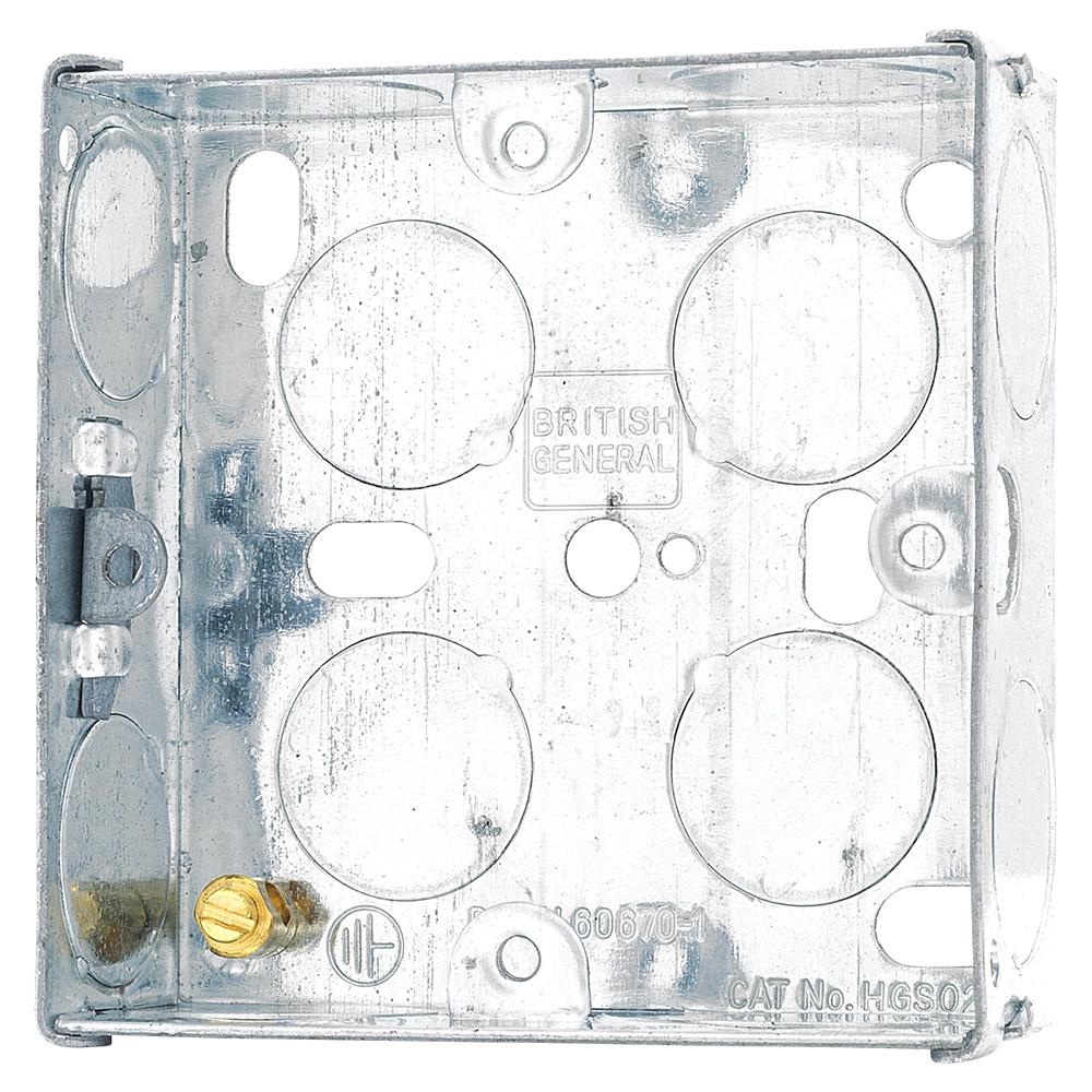 BG Metal Knockout Box 1 Gang 25mm Galvanised Pressed Steel