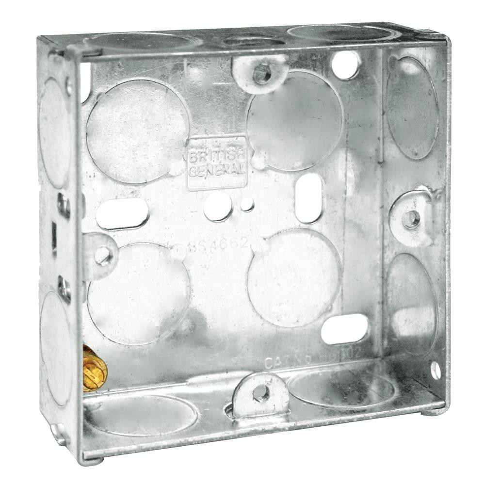 BG Metal Knockout Box 1 Gang 35mm Galvanised Pressed Steel - Pack of 5 ...