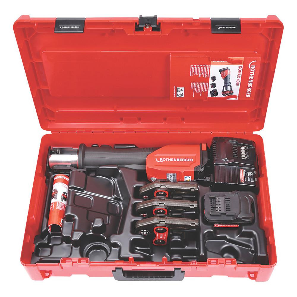 Rothenberger Romax 4000 Press Gun With 15-28mm M Profile Jaws with 1x 4 ...