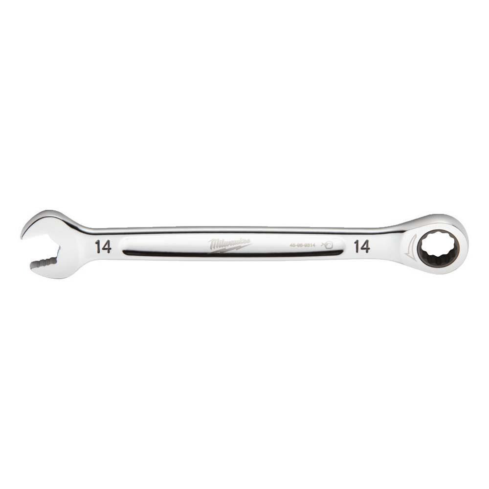 Milwaukee MAX BITE Ratcheting Metric Combination Spanner 14mm | ITS.co.uk|
